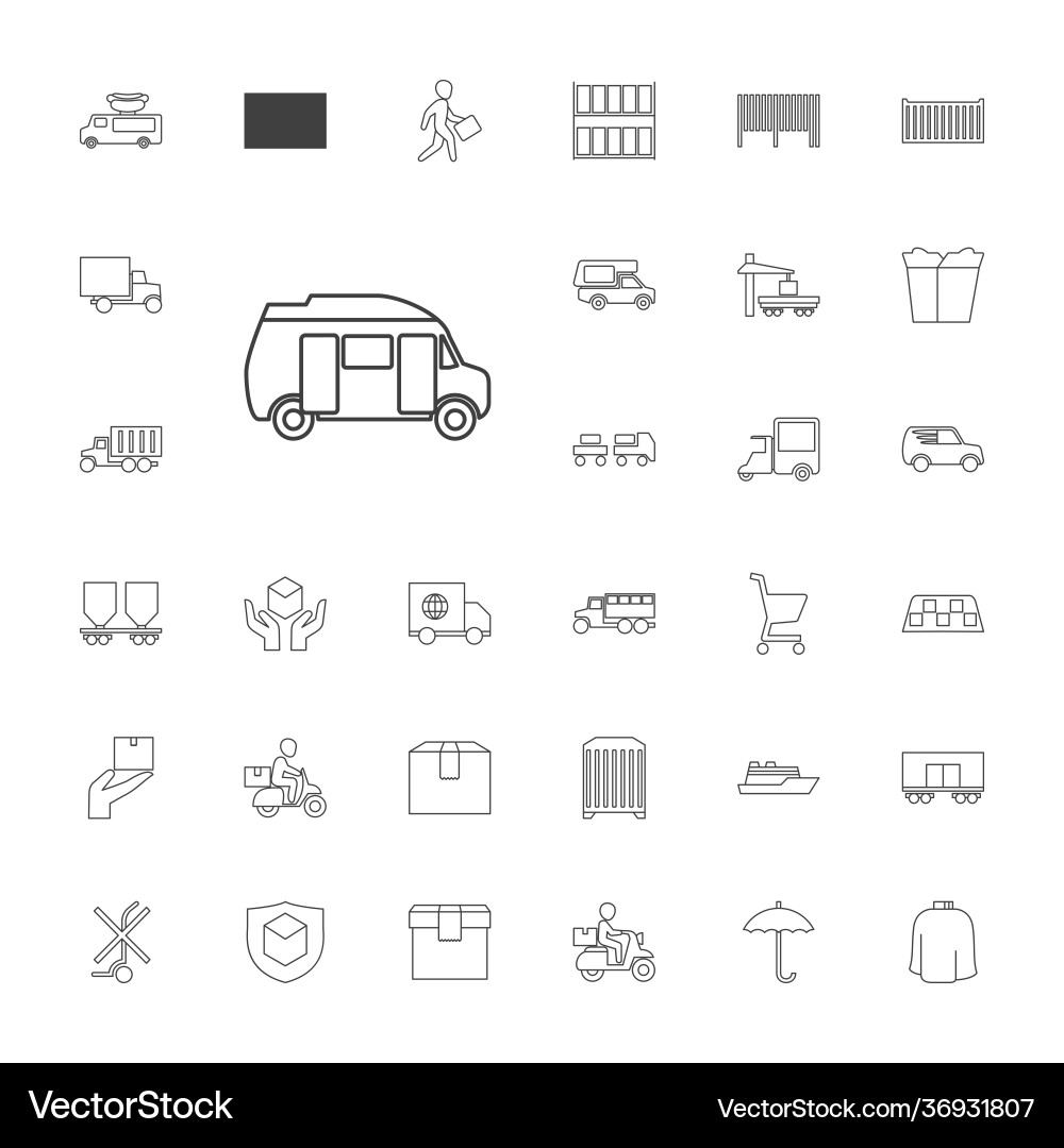 33 delivery icons Royalty Free Vector Image - VectorStock
