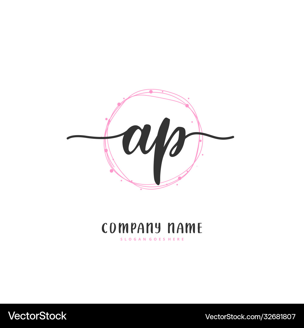A p ap initial handwriting and signature logo Vector Image