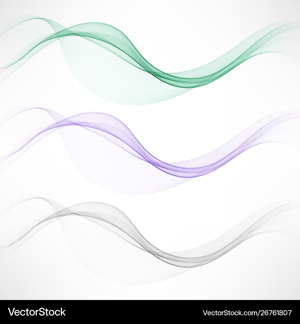 Abstract color waves isolated on white blue gray Vector Image