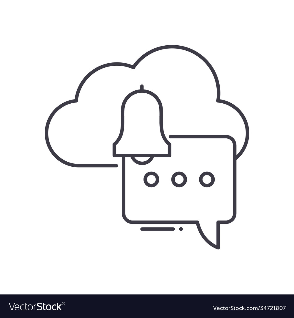 Alert message concept icon linear isolated Vector Image