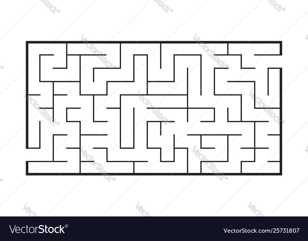 Black rectangular labyrinth game for kids puzzle Vector Image
