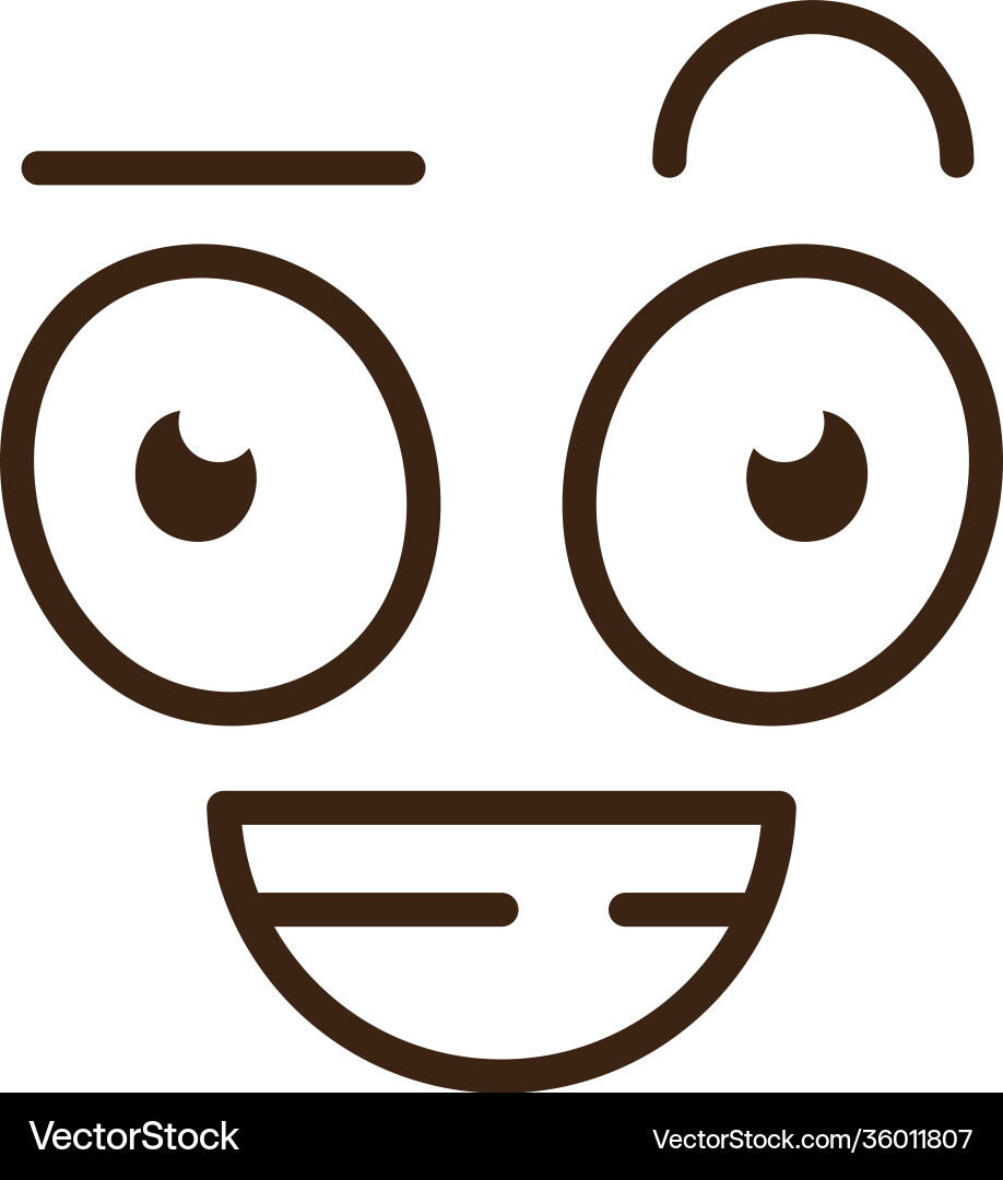 Blissful cartoon face emoticon icon Royalty Free Vector