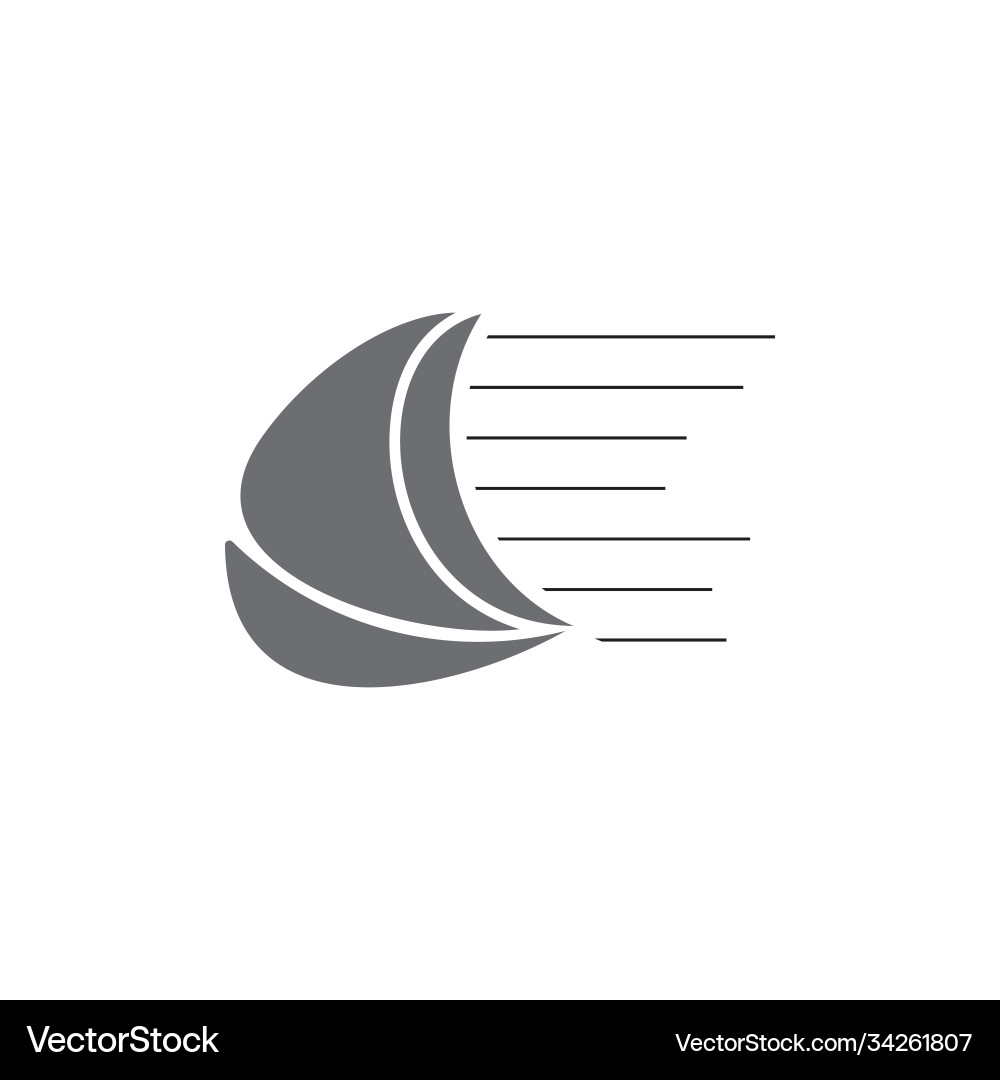 Boat fast sail symbol geometric logo Royalty Free Vector