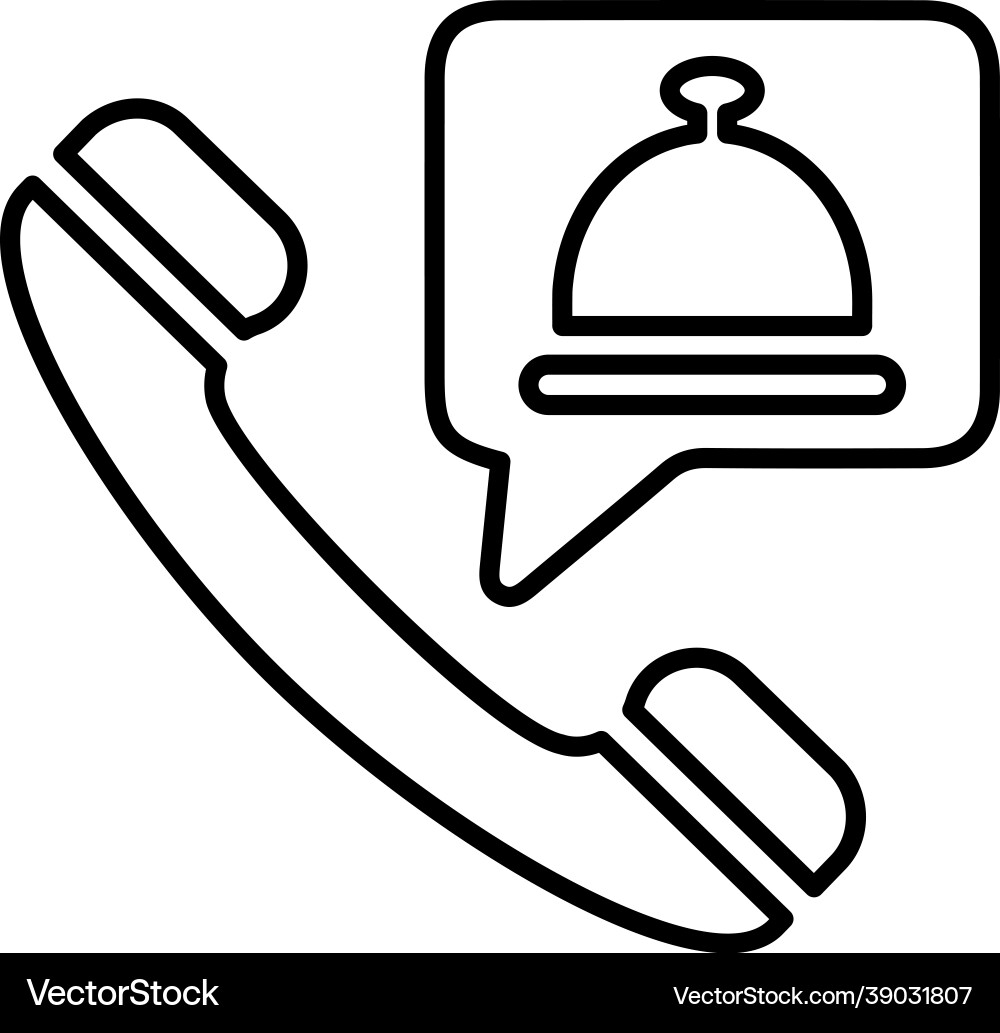 Call food order line icon outline Royalty Free Vector Image