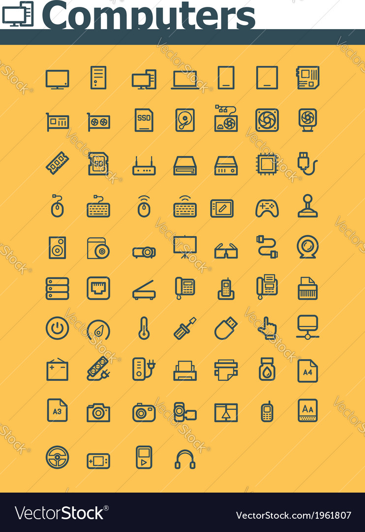 Computer icon set Royalty Free Vector Image - VectorStock