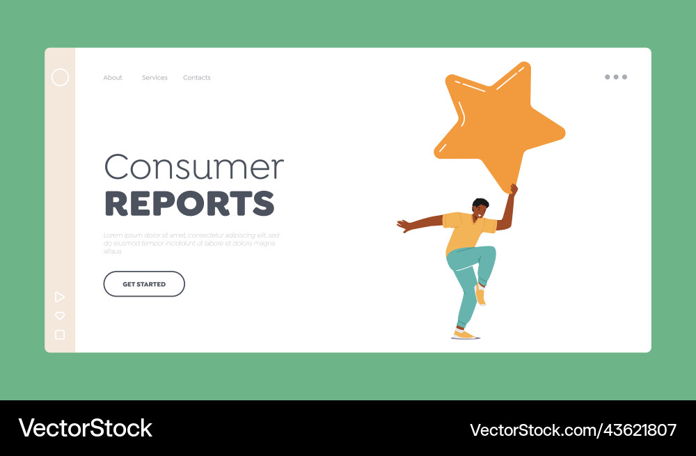 Consumer reports landing page template review Vector Image