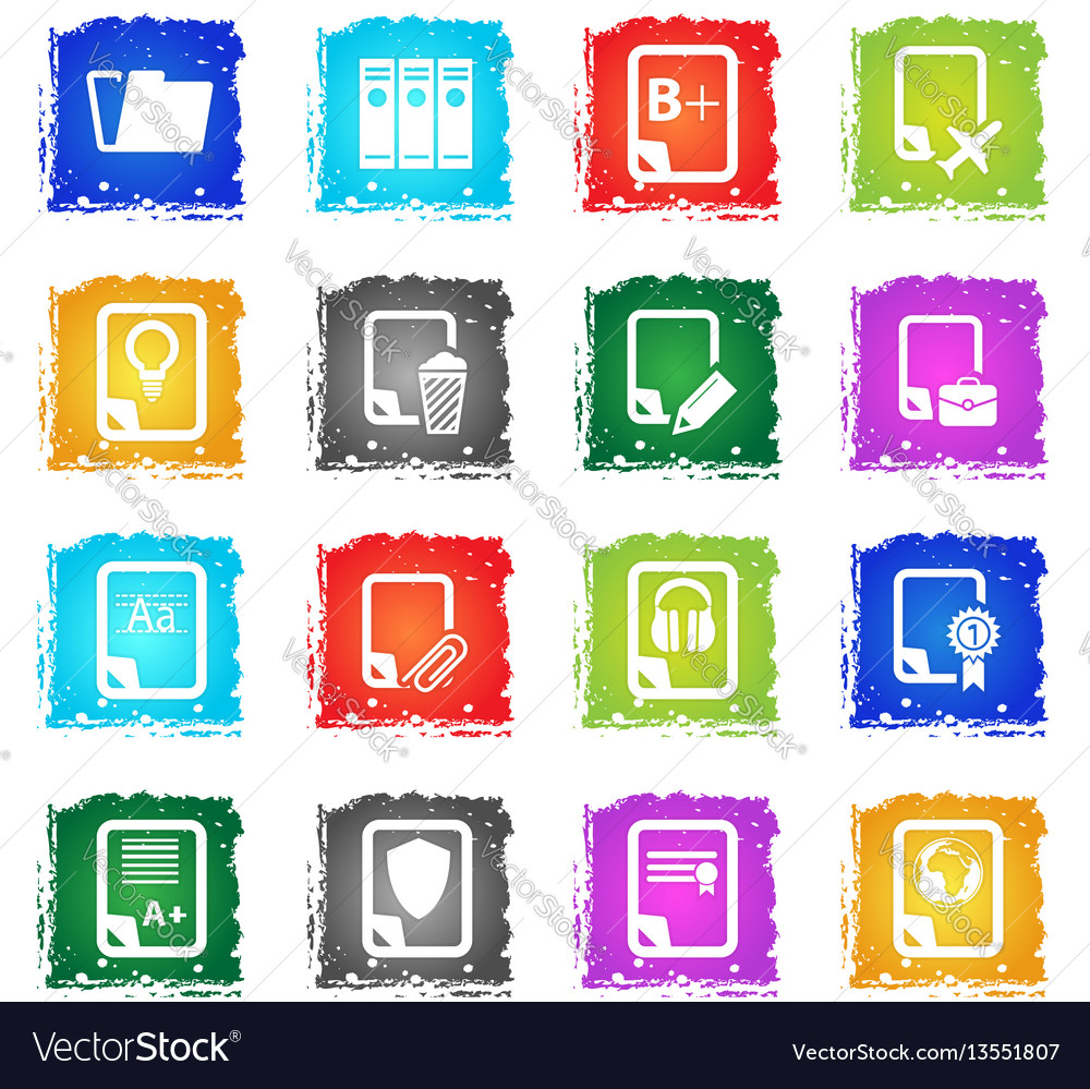 Document icon set Royalty Free Vector Image - VectorStock