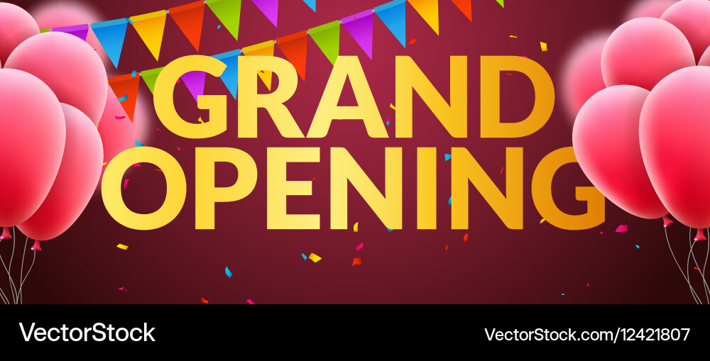 Grand opening event invitation banner Royalty Free Vector
