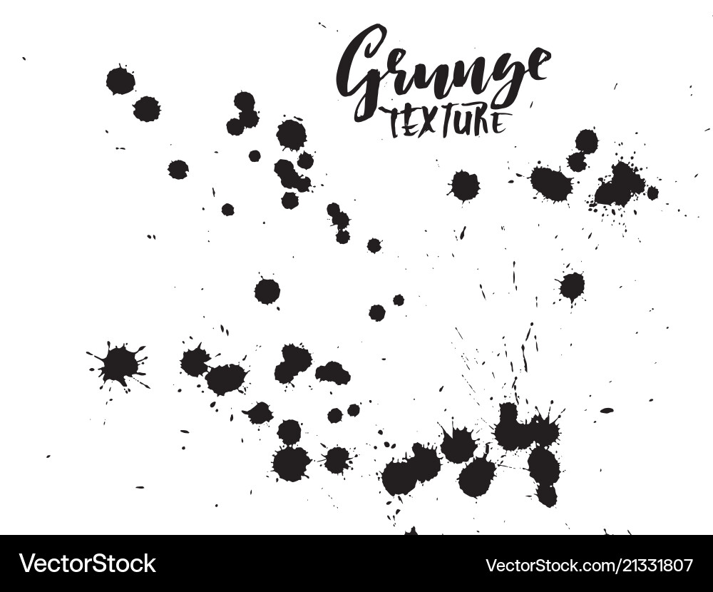 Handdrawn grunge texture abstract ink drops Vector Image