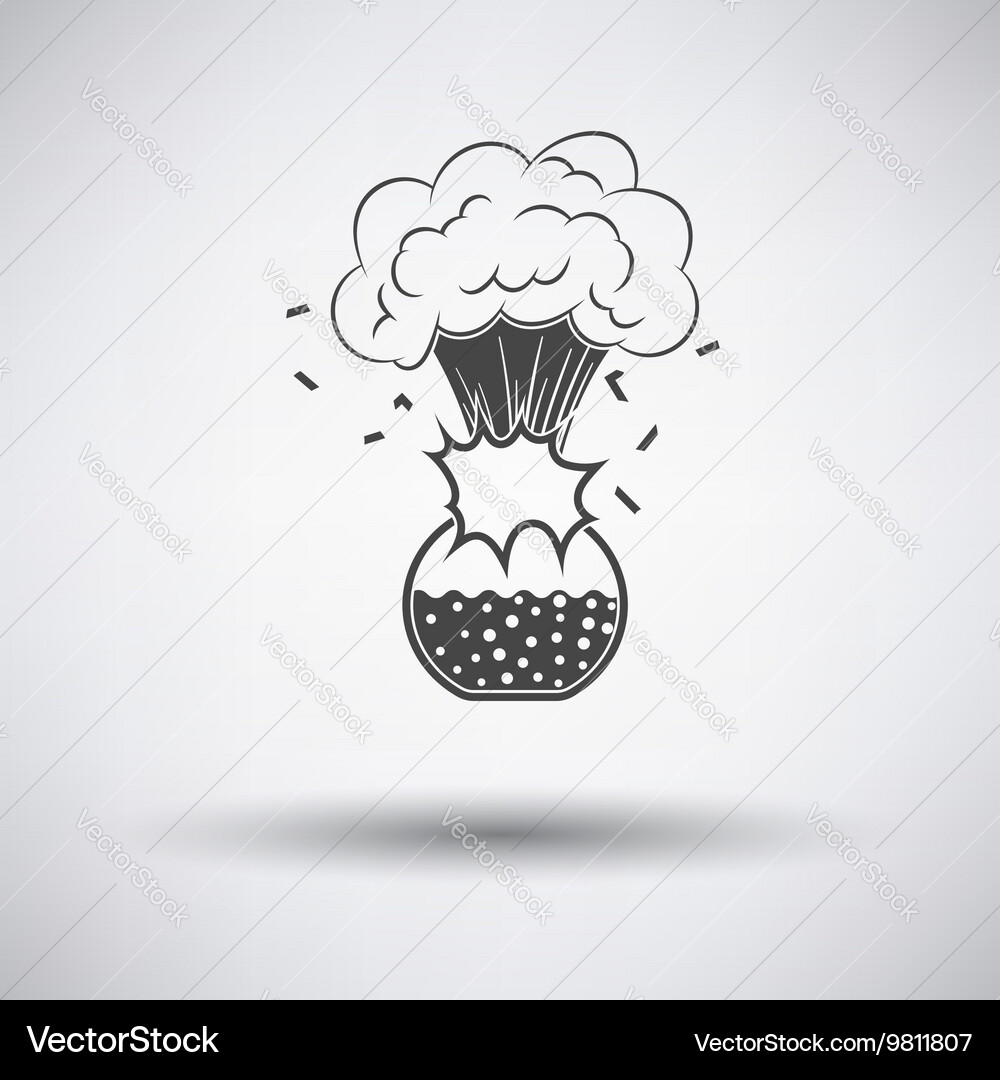 Icon explosion of chemistry flask Royalty Free Vector Image