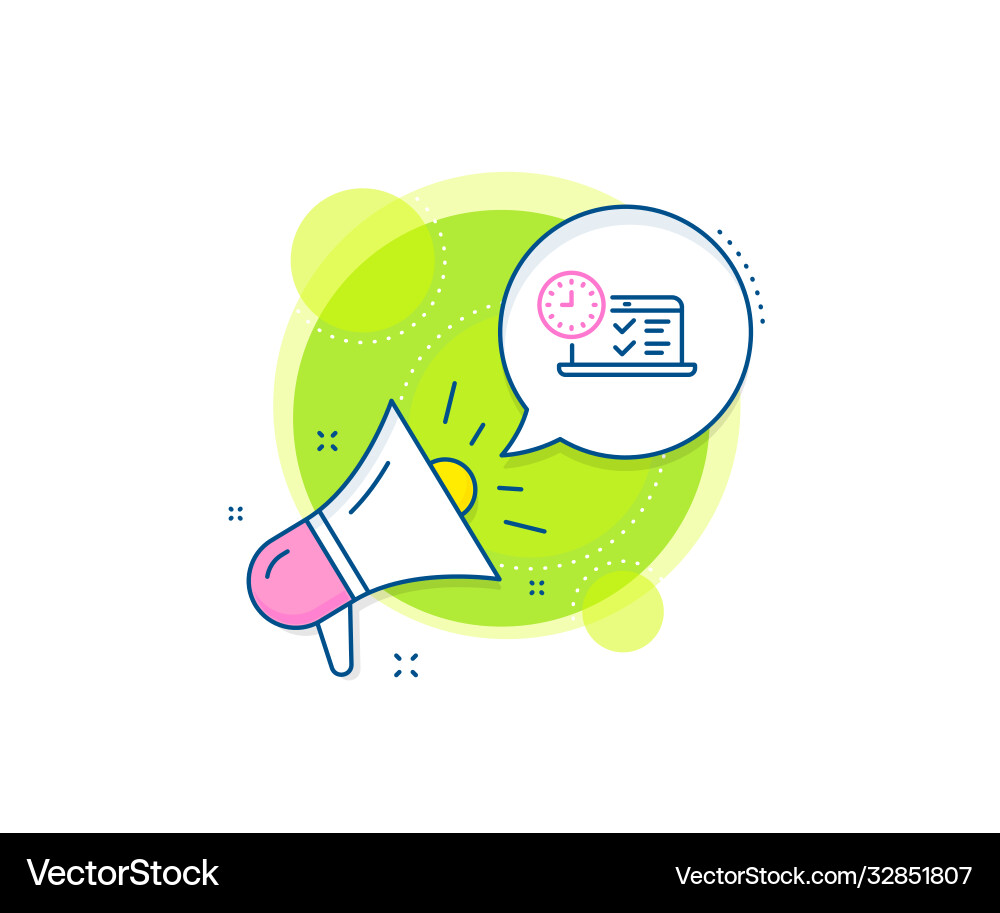 Online test line icon time sign Royalty Free Vector Image