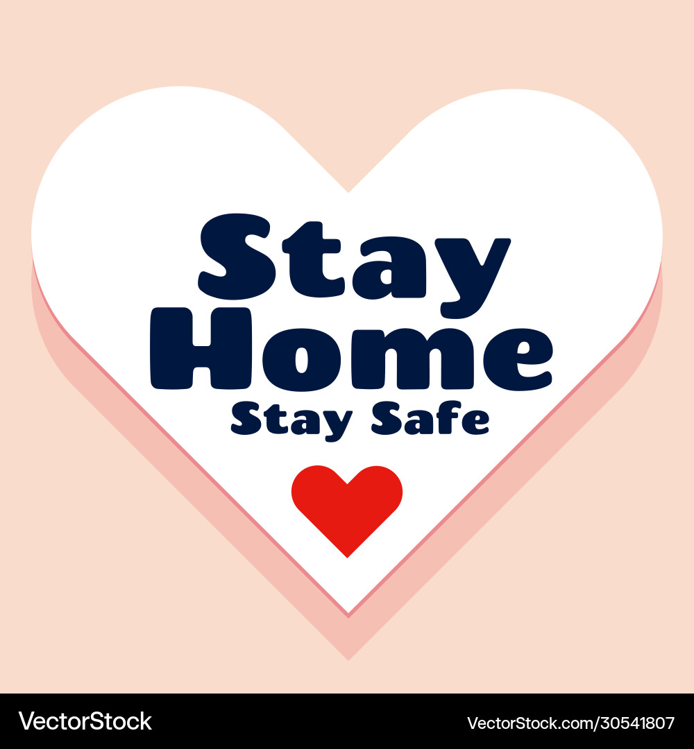 Stay home and safe concept background design Vector Image