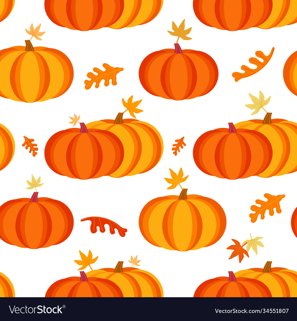 Thanksgiving fall fest pumpkin seamless pattern Vector Image