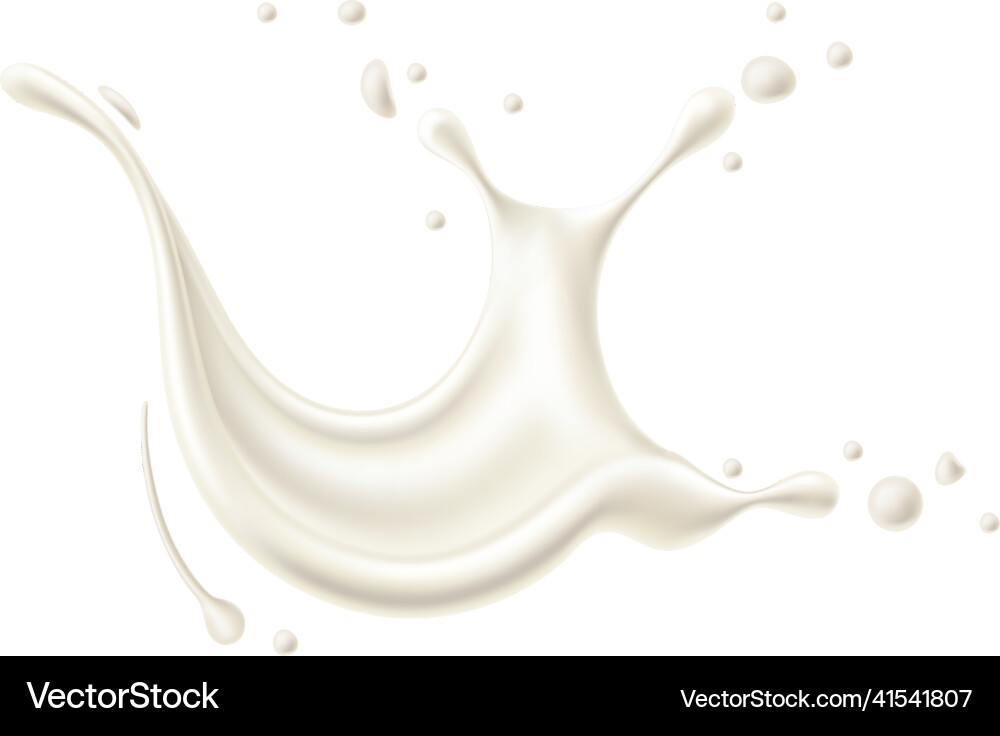 White fluid splash realistic creamy milk droplet Vector Image