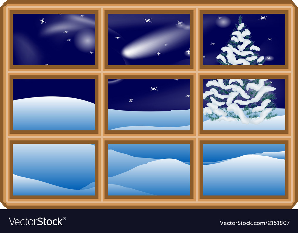 Winter window Royalty Free Vector Image - VectorStock