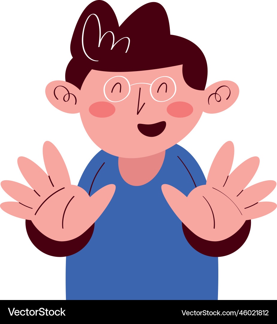 Autism little boy kid Royalty Free Vector Image