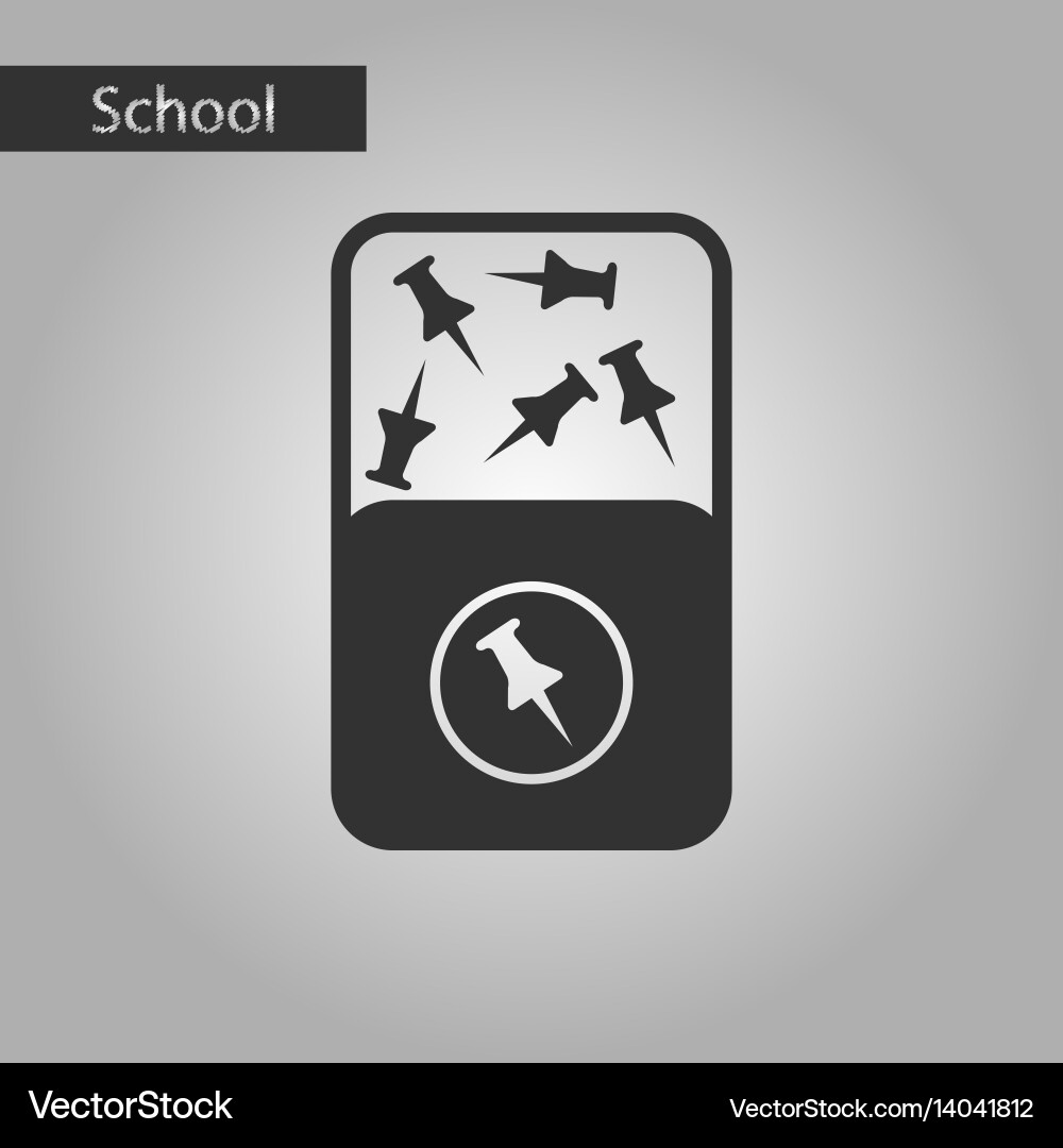 Black and white style icon office pins Royalty Free Vector