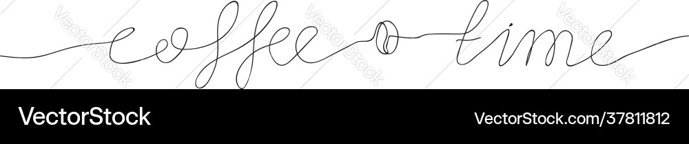 Black lettering on white background coffee time Vector Image