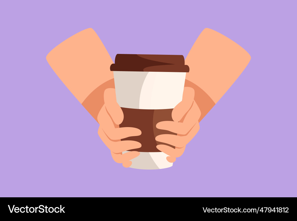 Cartoon flat style drawing take away retro or Vector Image