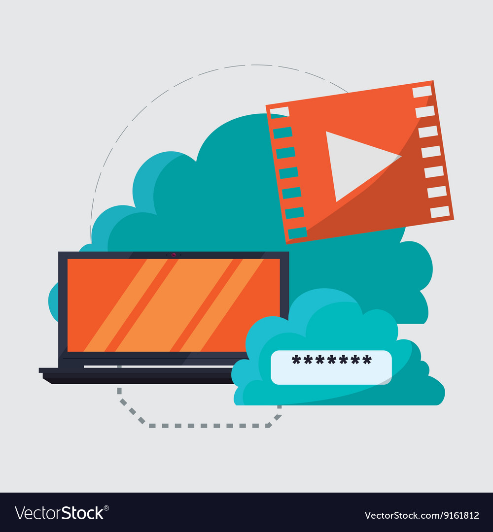 Cloud computing design media icon isolated Vector Image