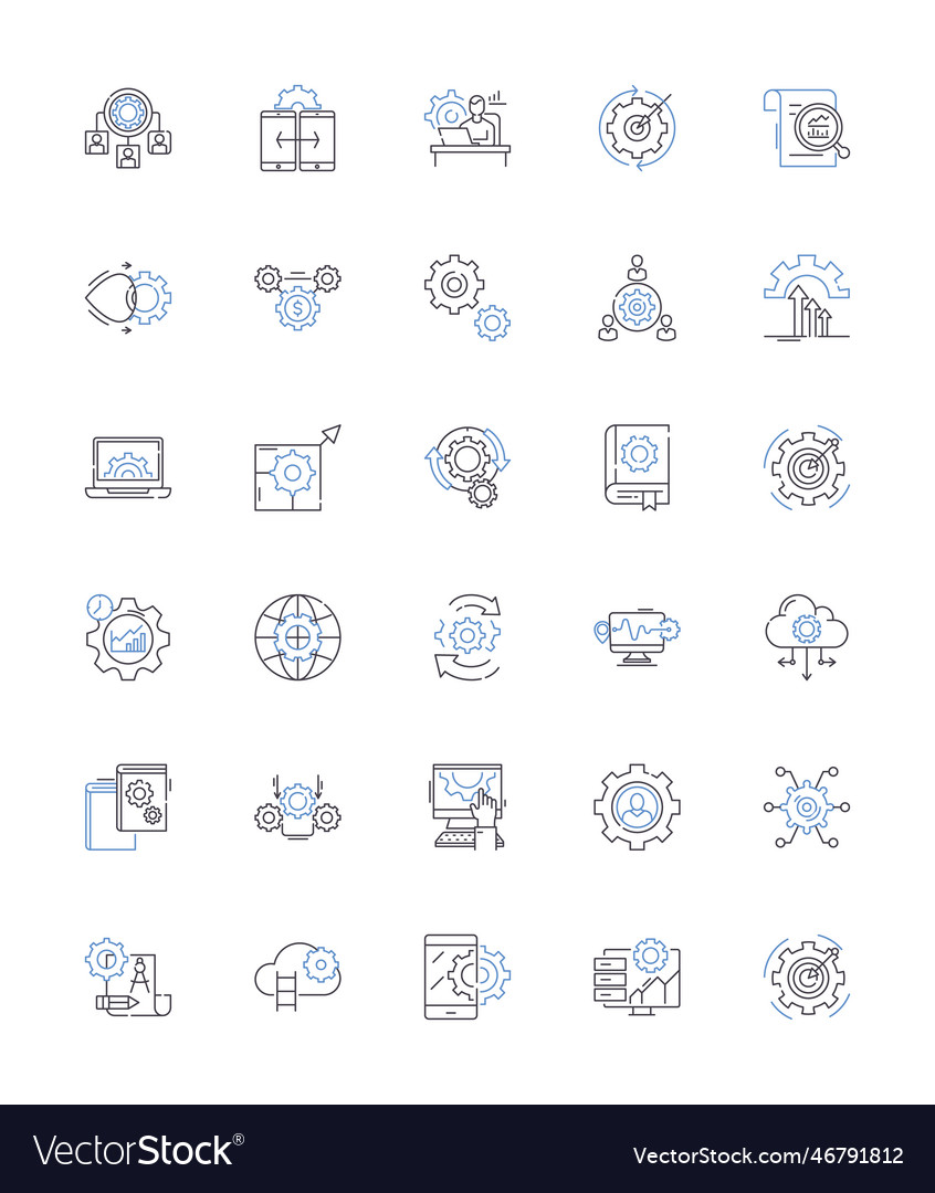 Configuration line icons collection set-up Vector Image Configuration line icons collection set-up Vector Image