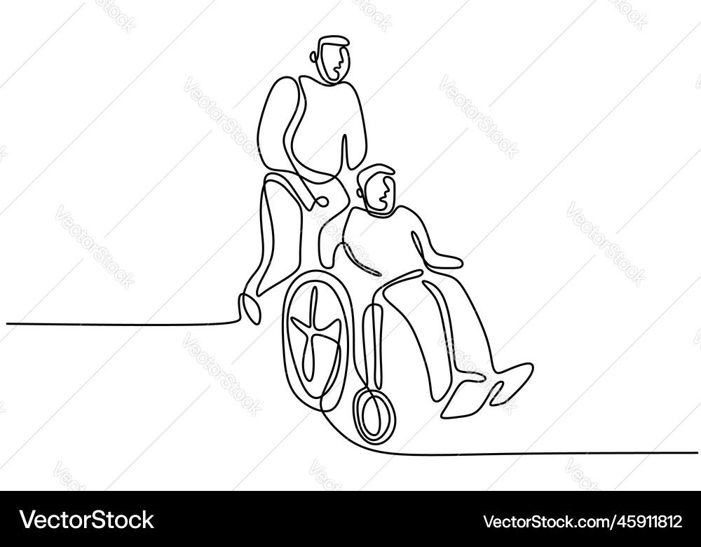 Continuous one single line drawing of people Vector Image