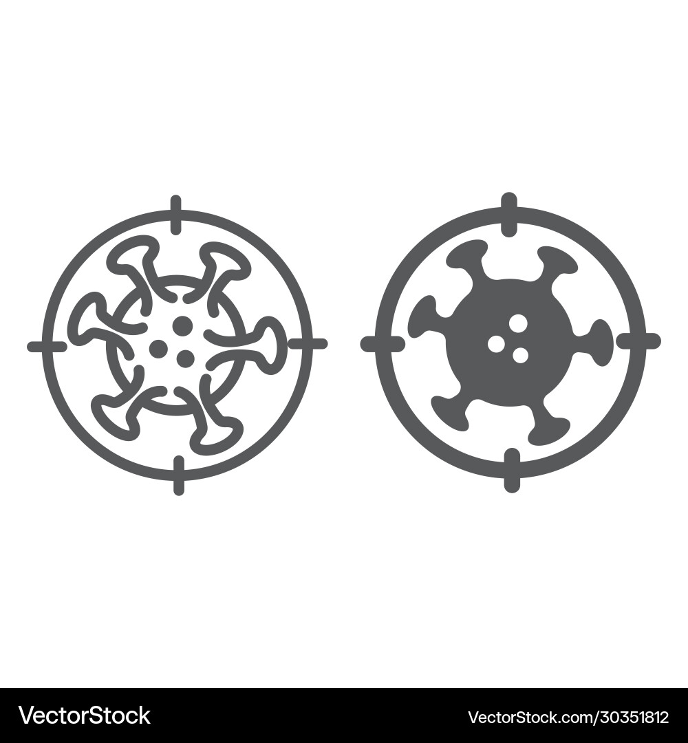 Coronavirus kill line and glyph icon virus Vector Image