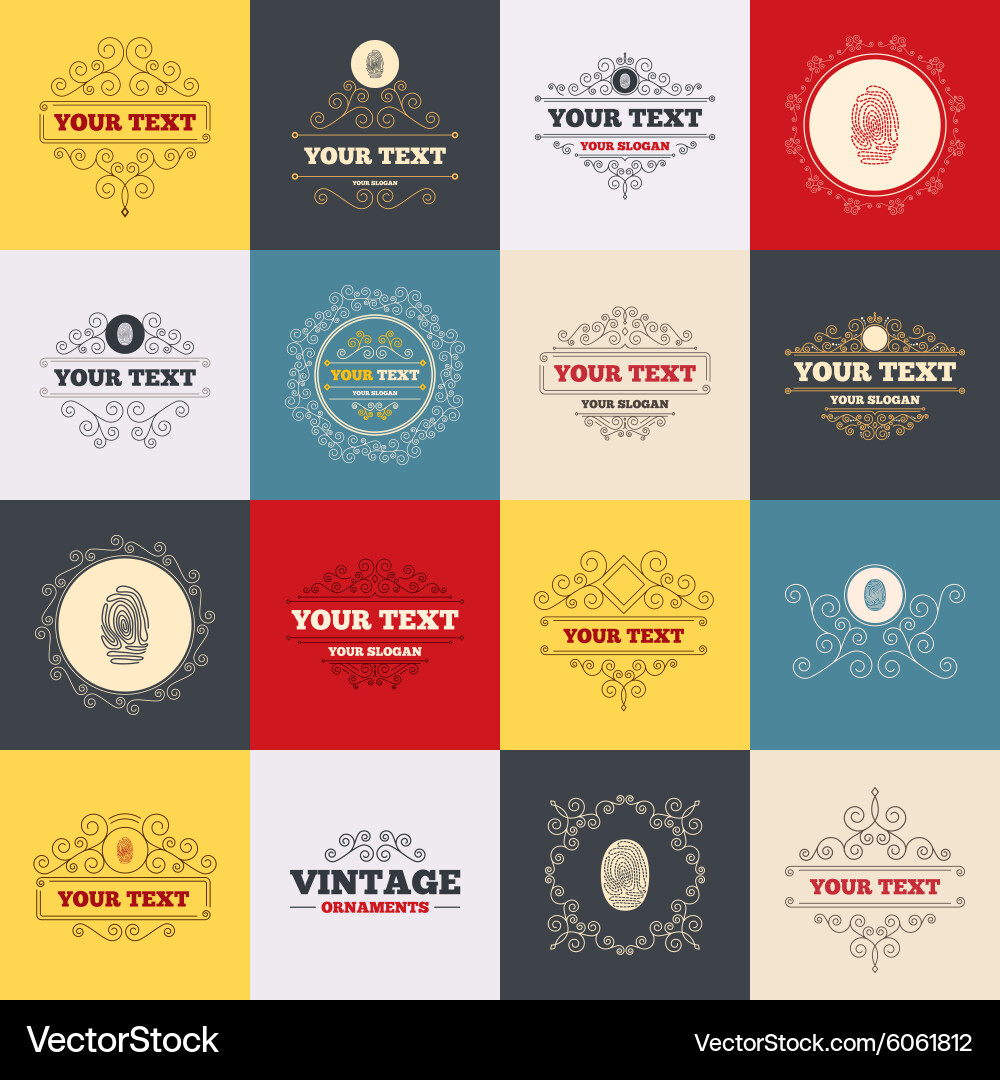 Fingerprint icons Identification signs Royalty Free Vector