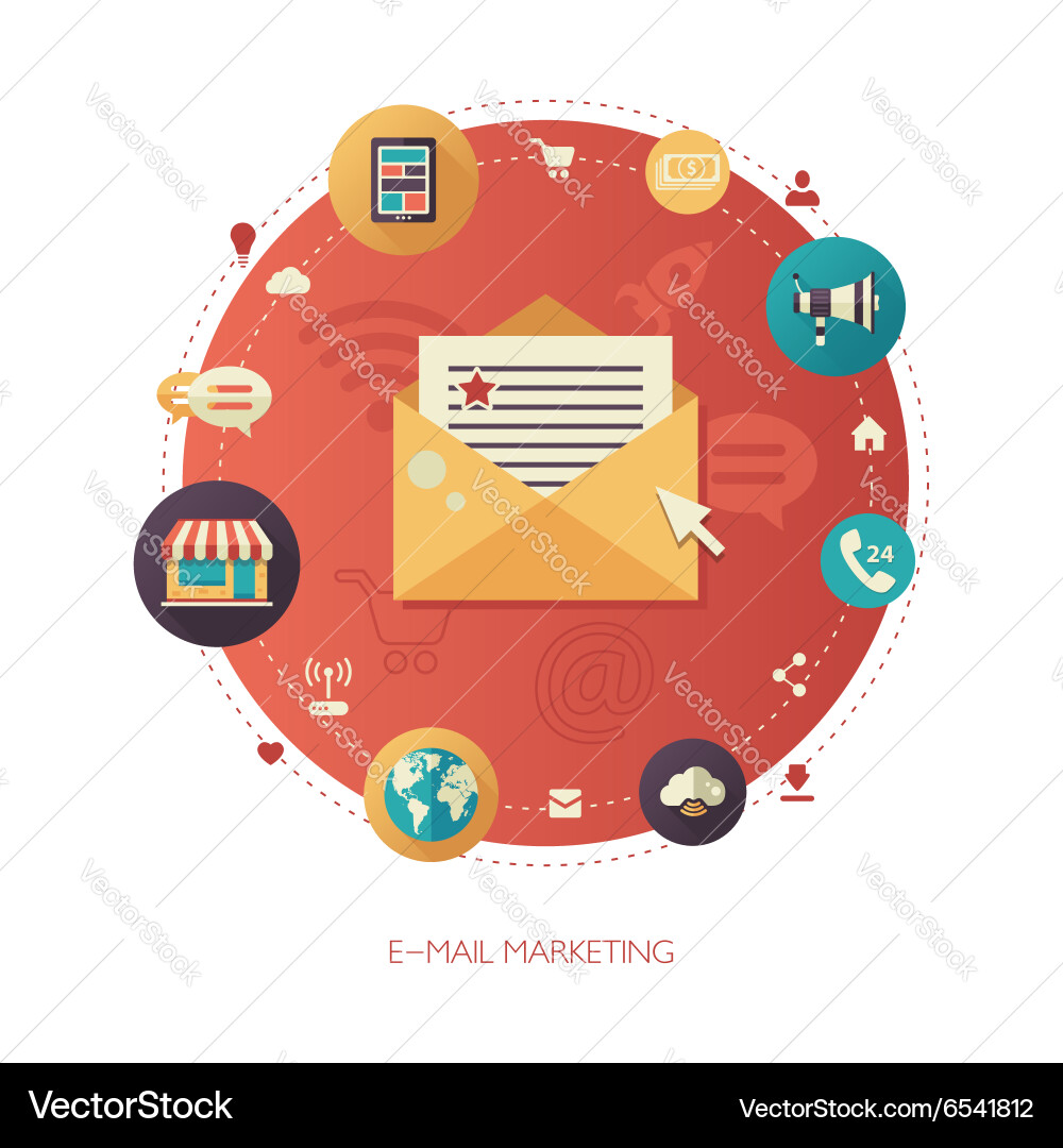 Flat design business marketing Royalty Free Vector Image