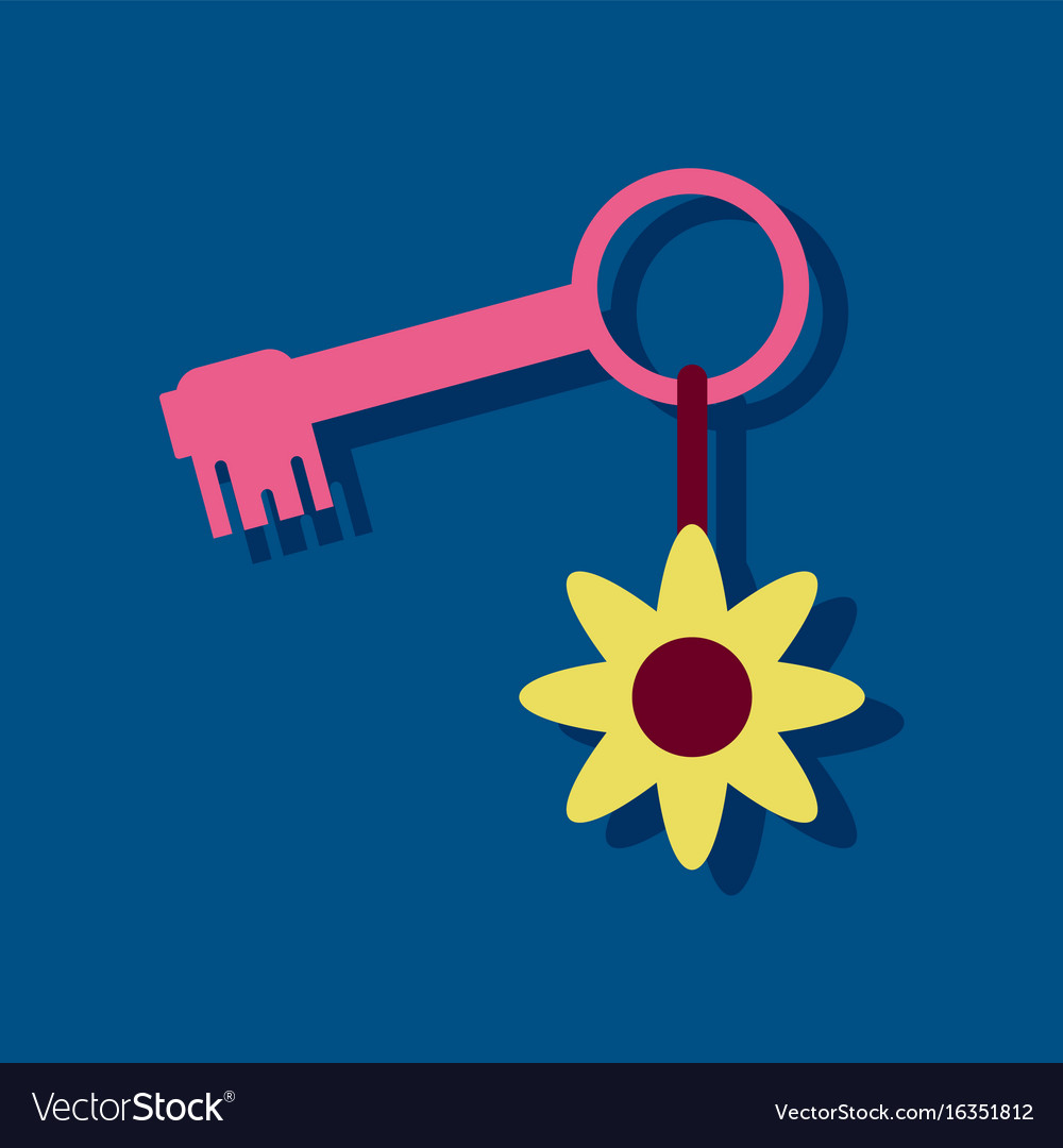 Flat icon design collection key and key fob Vector Image