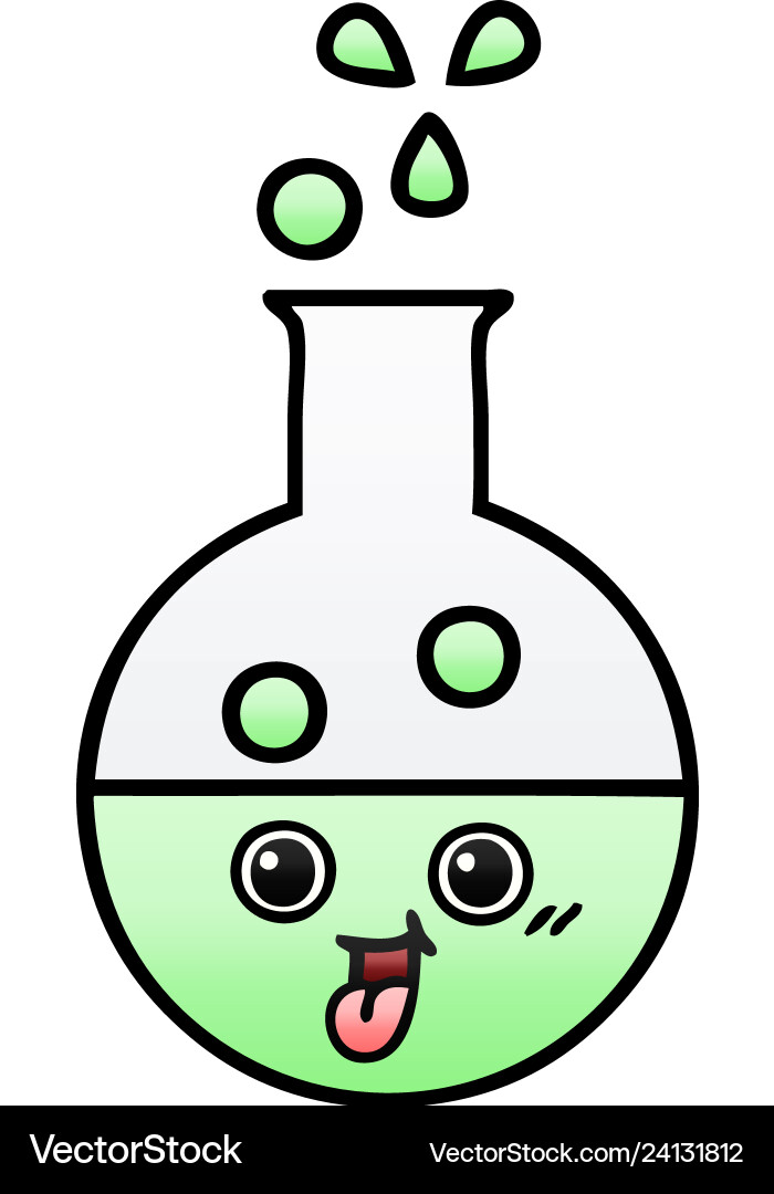 Gradient shaded cartoon test tube Royalty Free Vector Image