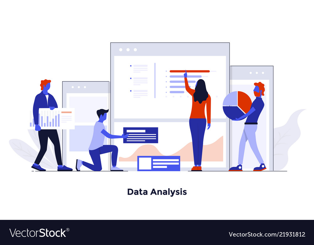 Modern flat design concept - data analysis Vector Image