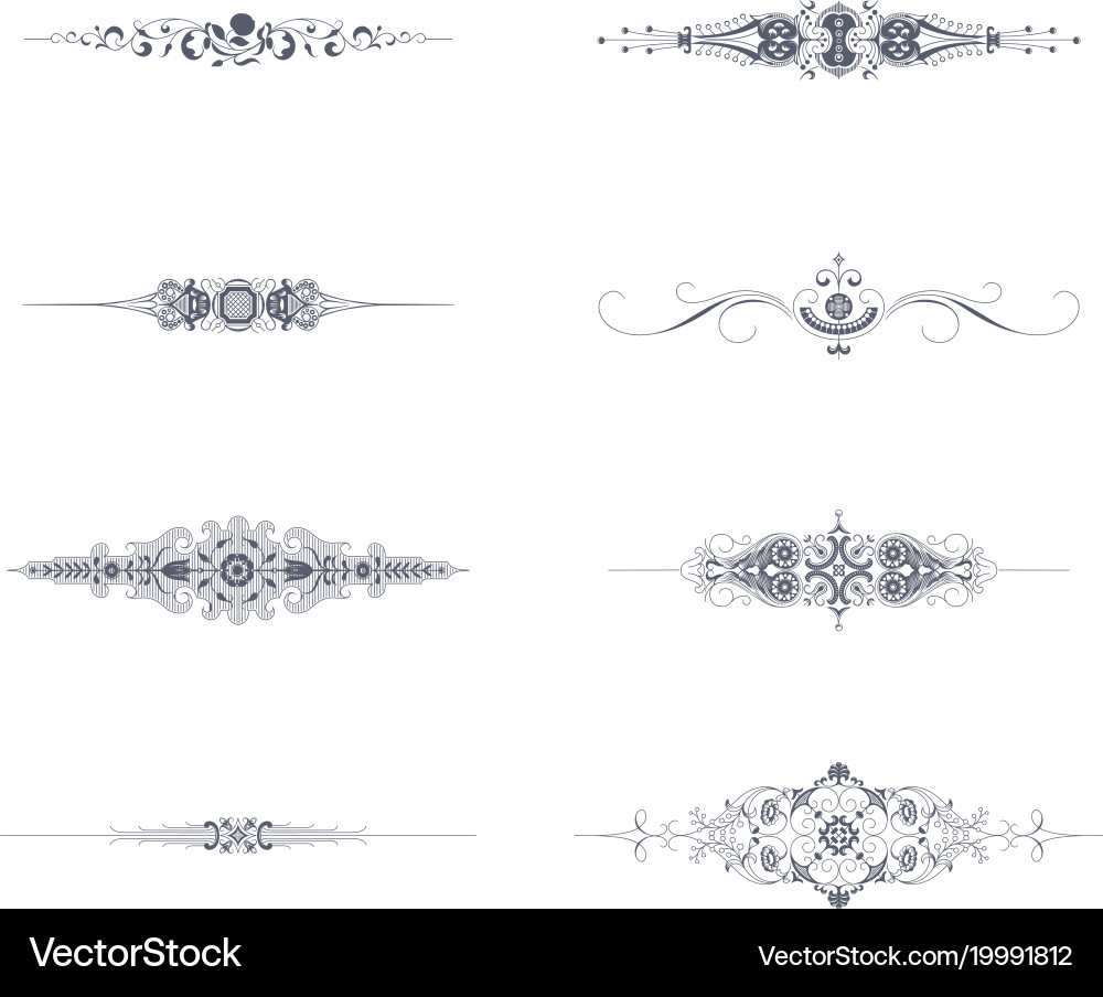 Set of decorative text dividers Royalty Free Vector Image