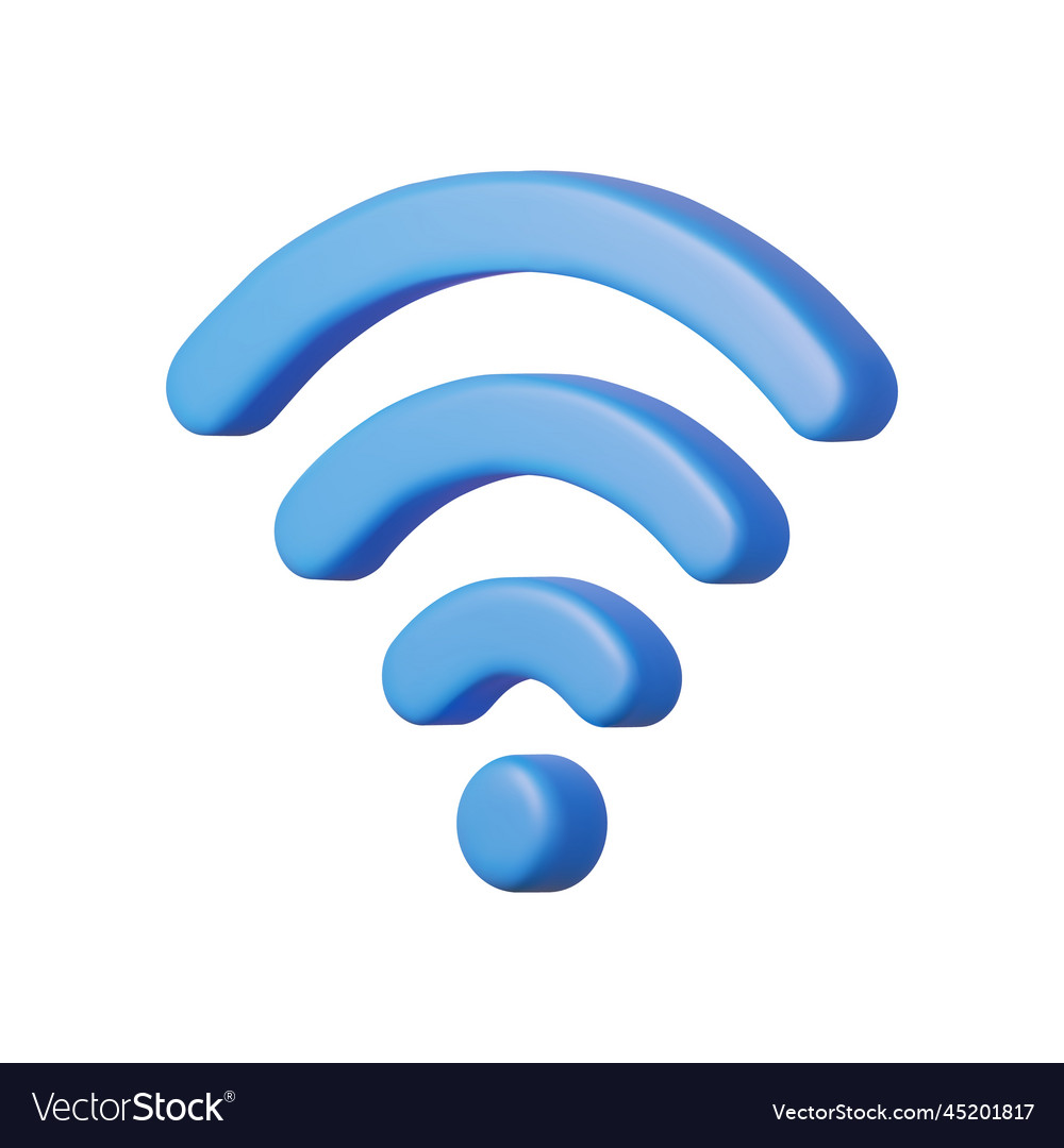 3d wifi signal connection and network symbol Vector Image