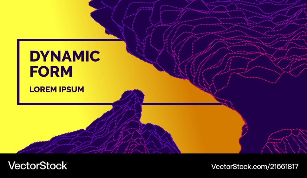 Abstract poster with chaotic shapes lines Vector Image