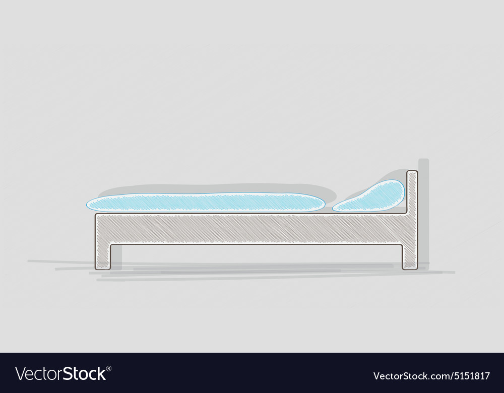 Blue bed Royalty Free Vector Image - VectorStock