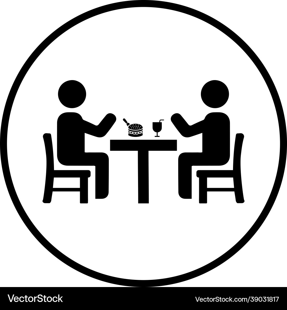 Conversation food service icon black graphic Vector Image