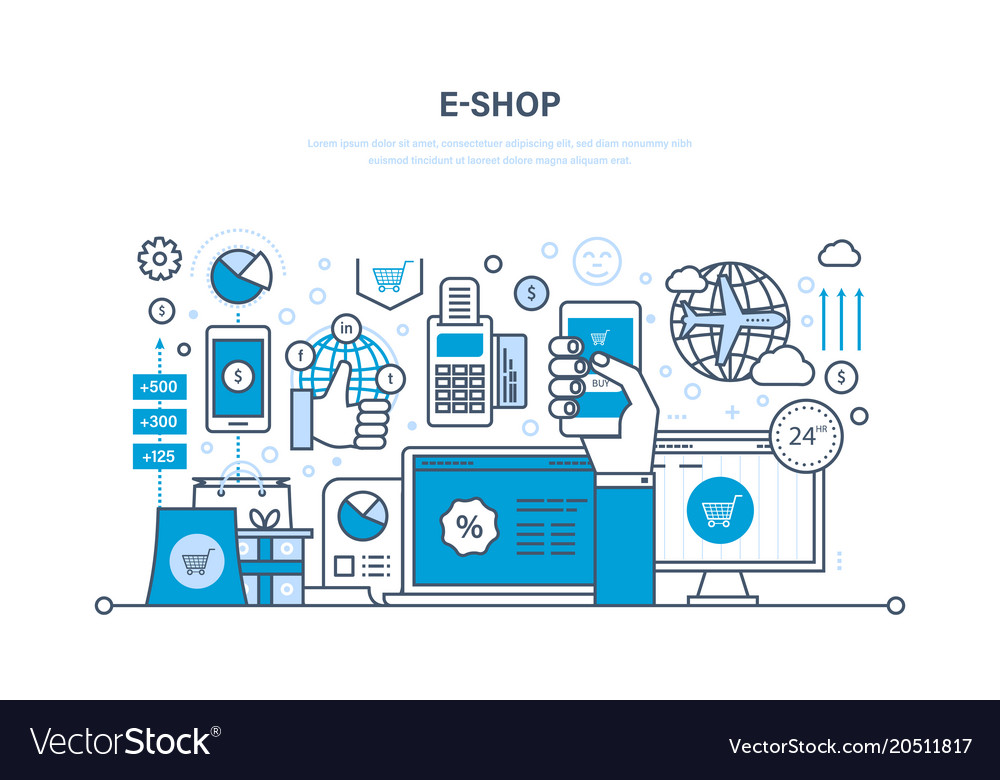 E-shop online ordering system of products secure Vector Image E-shop online ordering system of products secure Vector Image