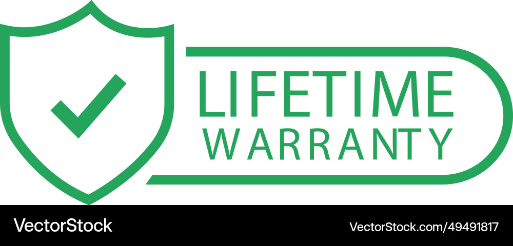 Flat banner label lifetime warranty icon Vector Image