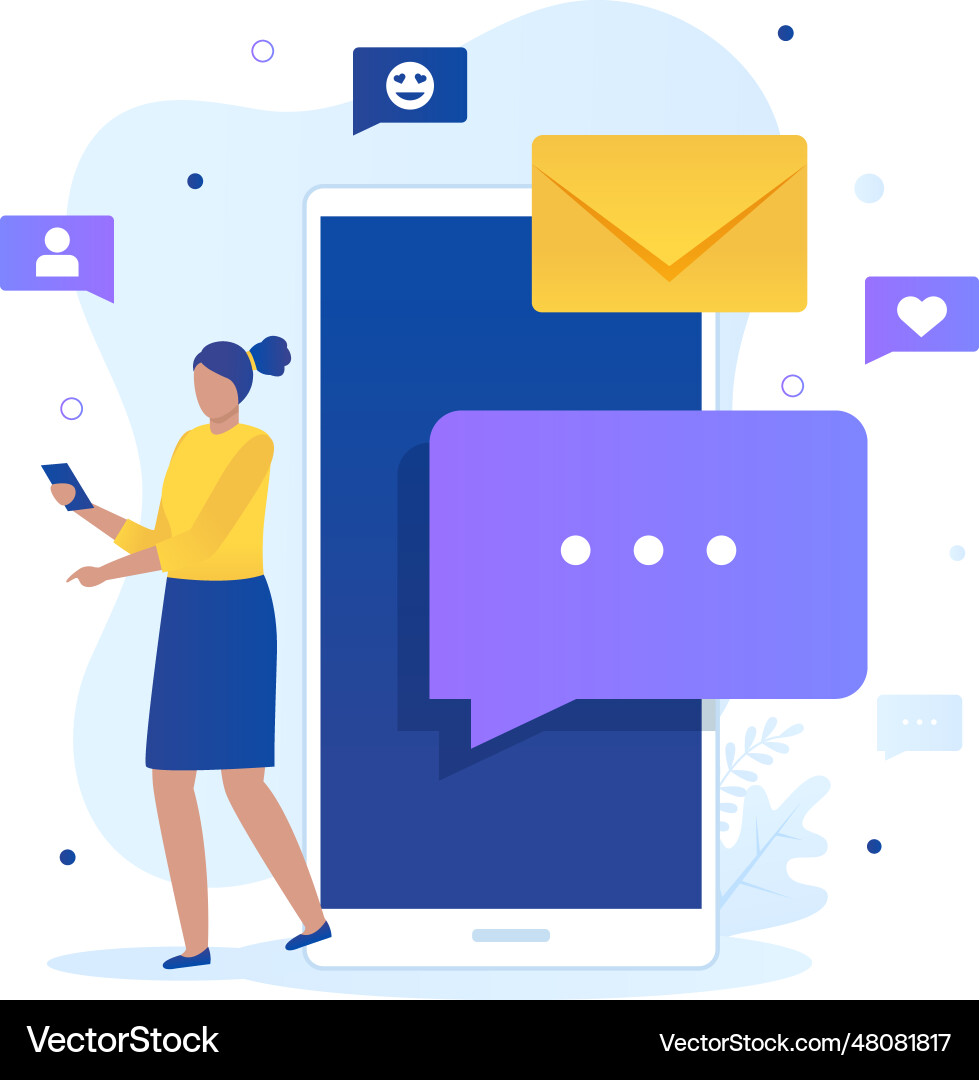 Flat design of people chatting concept Royalty Free Vector
