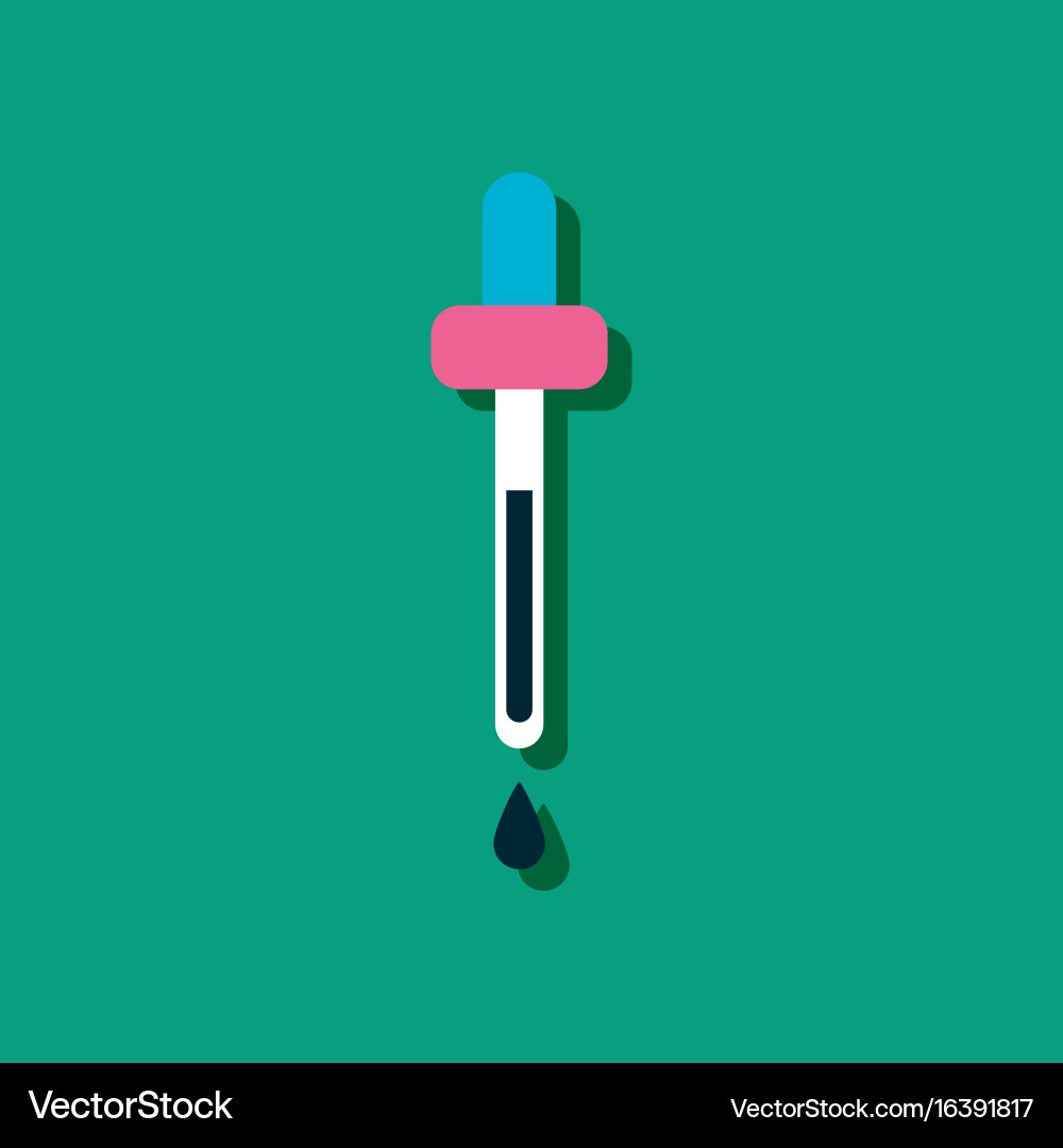 Flat icon design collection pipette in sticker Vector Image
