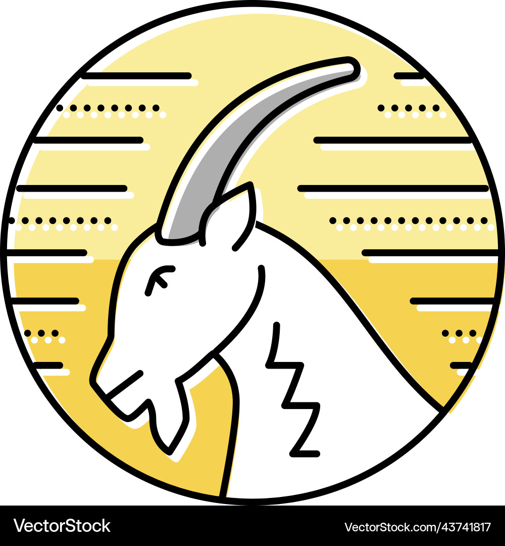 Goat zodiac color icon Royalty Free Vector Image