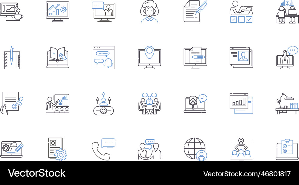 Professional realm line icons collection Vector Image