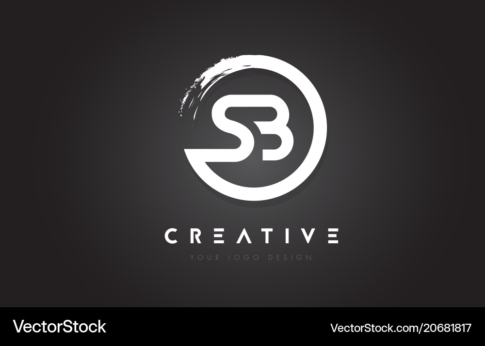 Sb circular letter logo with circle brush design Vector Image