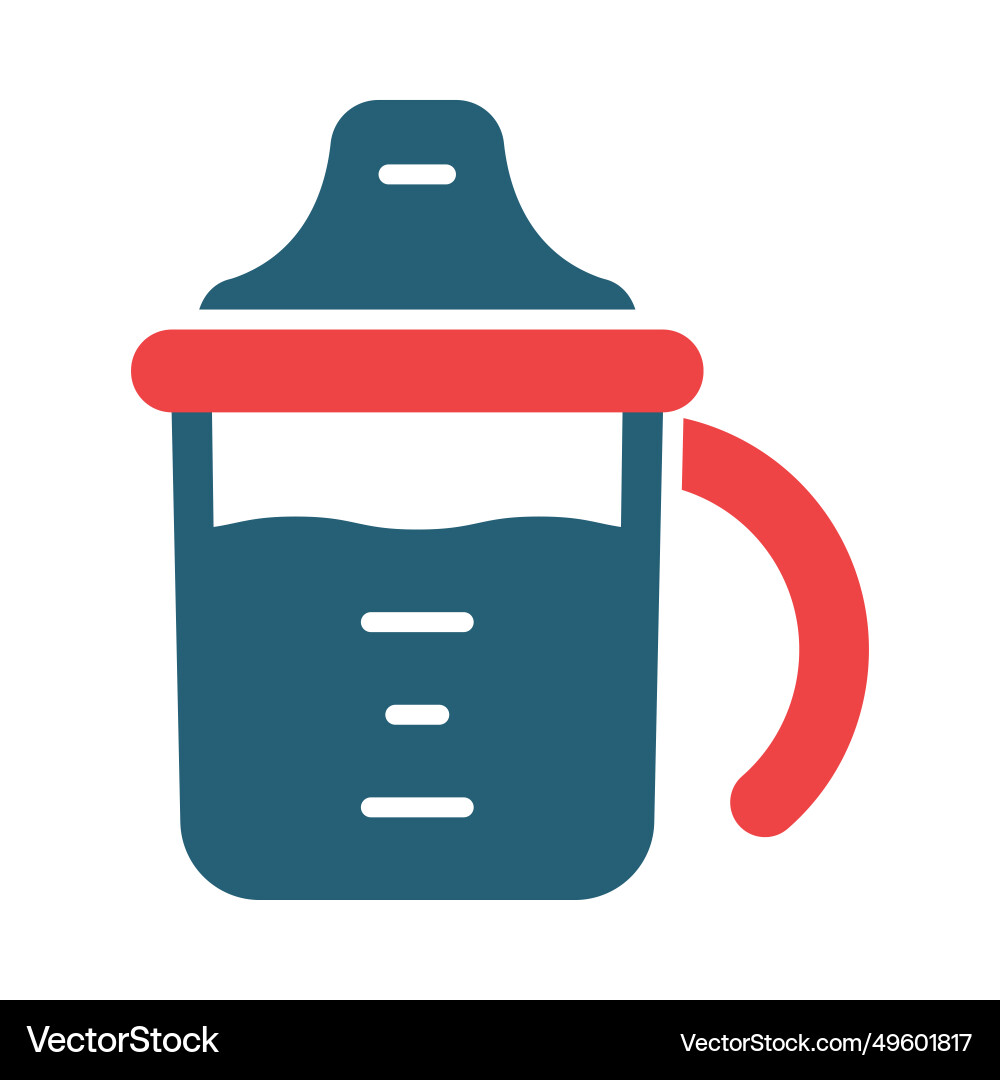 Sippy cup glyph two color icons for personal Vector Image