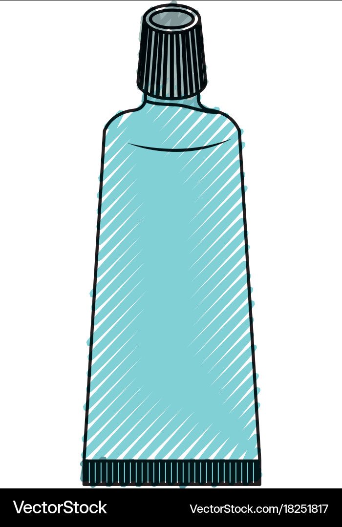 Tube of toothpaste colored crayon silhouette Vector Image