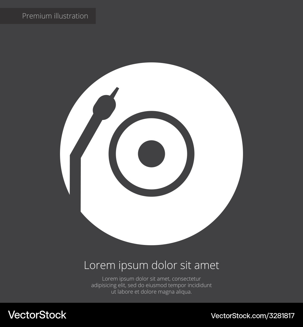 Vinyl turntable premium icon white on dark Vector Image