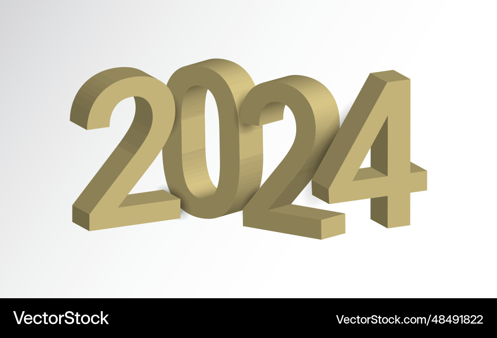 2024 gold Royalty Free Vector Image - VectorStock
