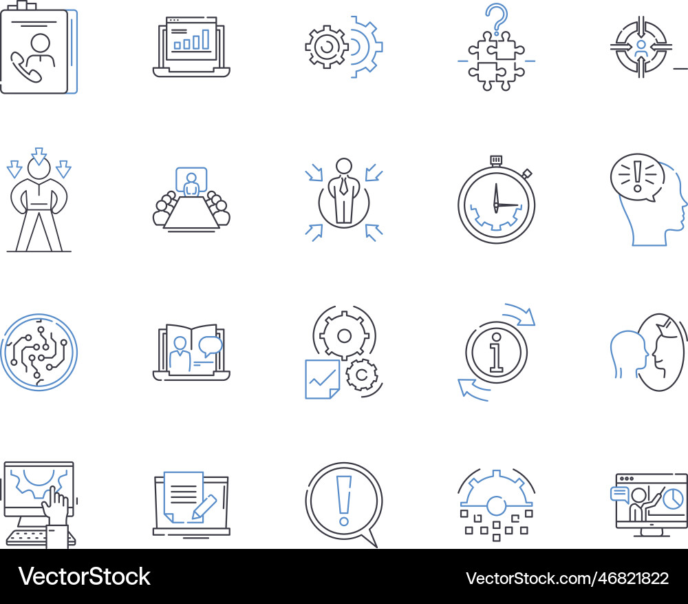 Agreement terms line icons collection contract Vector Image