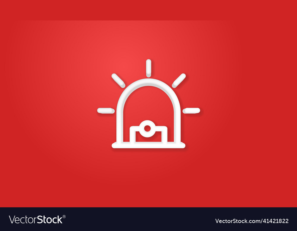 Alarm signal alert warning siren realistic icon Vector Image
